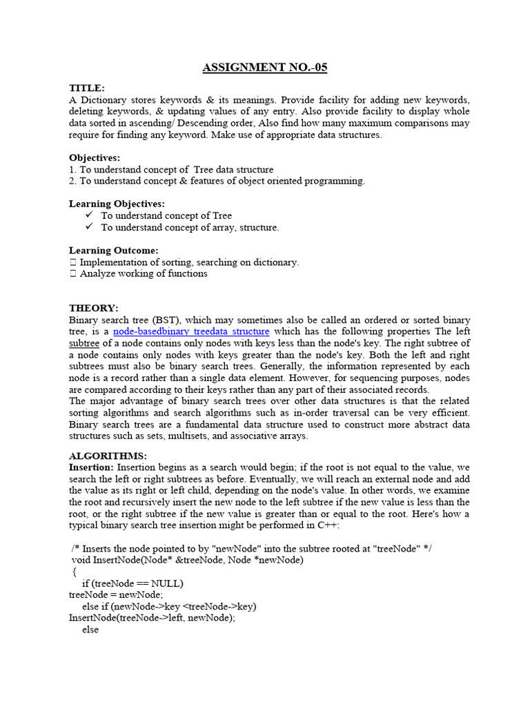 DSAL_Ass5_writeup | PDF | Computer Programming | Algorithms And Data Structures