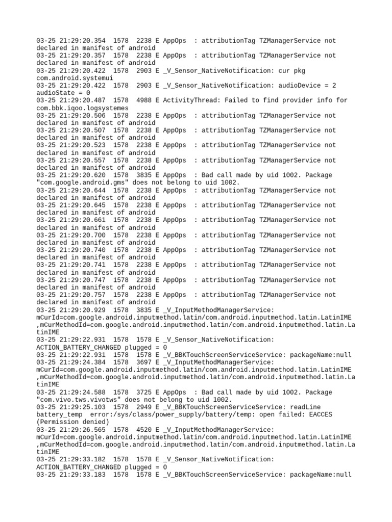 Android Manifest Errors and Warnings | PDF | Computing Platforms | Information Appliances