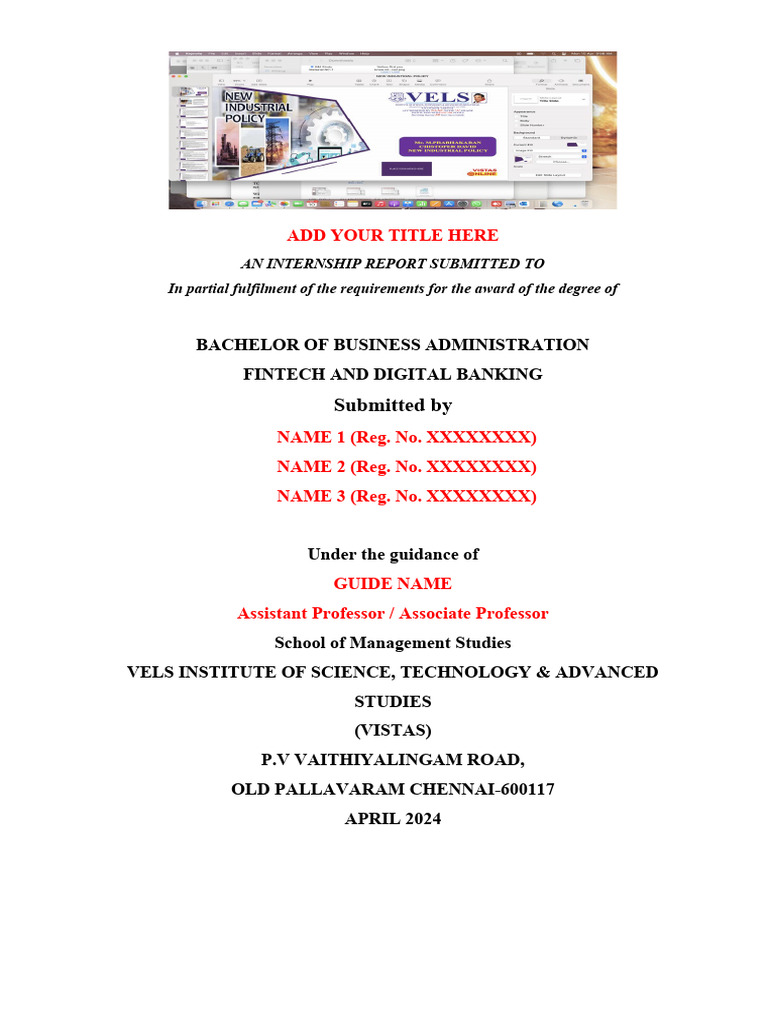 Internship Front page | PDF | Academia | Educational Stages