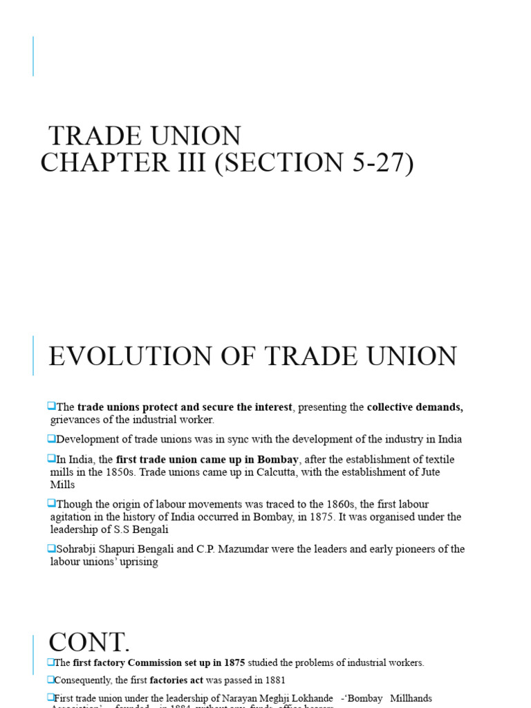 Evolution of Trade Unions in India | PDF | Strike Action | Trade Union