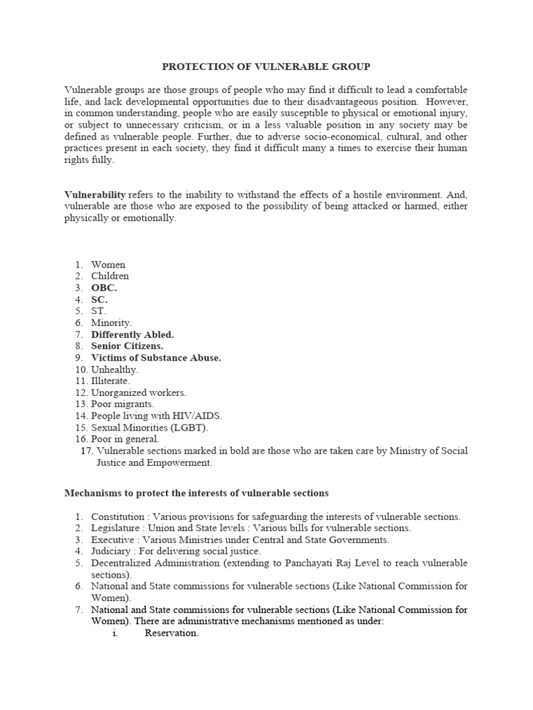 Protection+of+Vulnerable+Groups | PDF | Mental Disorder | Discrimination