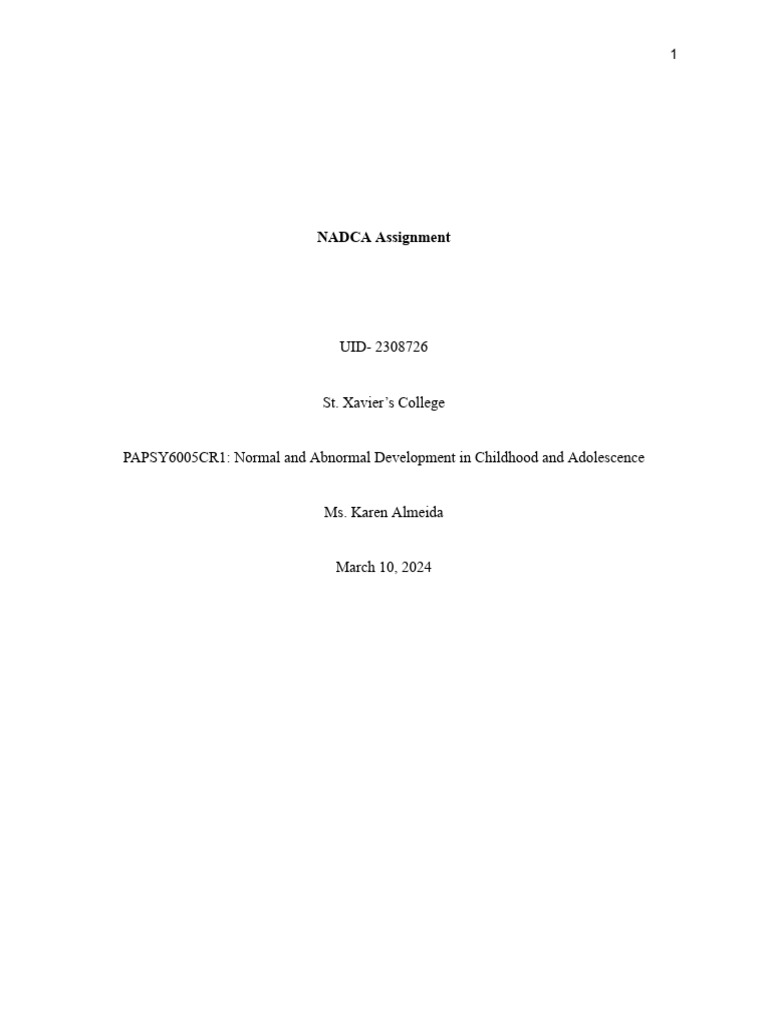 NADCA | Download Free PDF | Executive Functions | Attention Deficit Hyperactivity Disorder