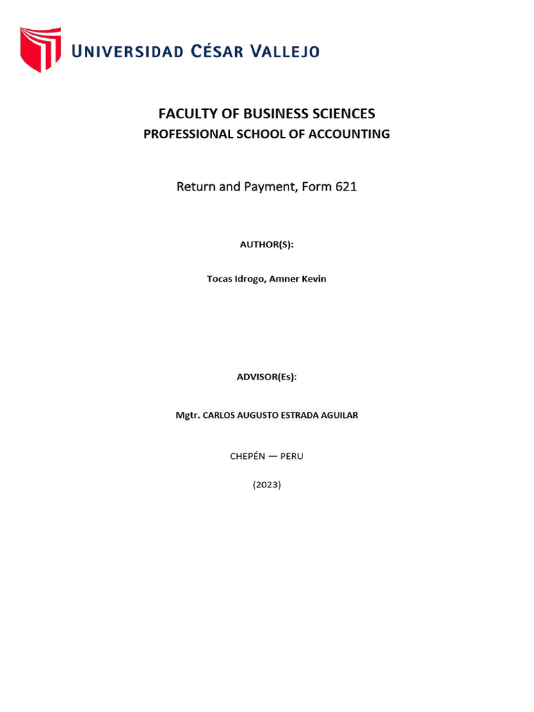 Declaración y Pago, Formulario 621 | PDF | Taxes | Payments