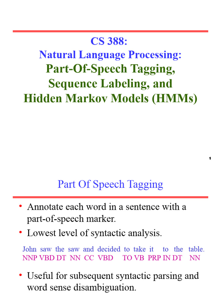 Pos Tagging | PDF | Part Of Speech | Statistical Classification