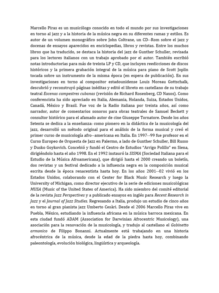 Bio 2023 Es | PDF | Jazz | Musicología