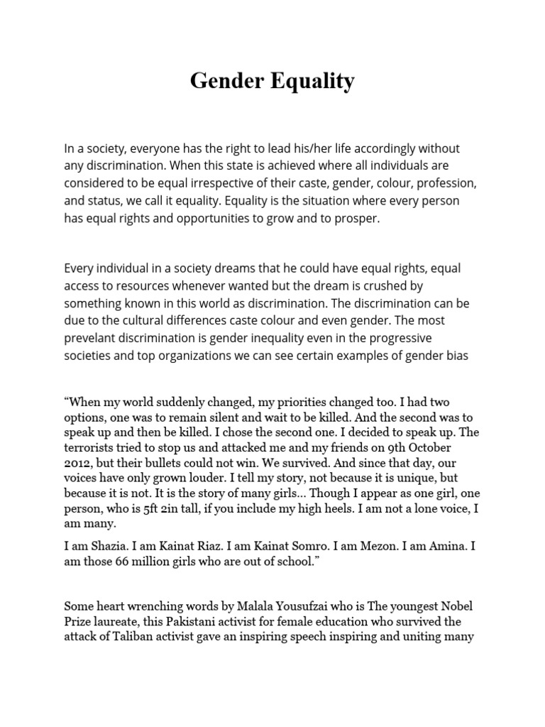 Declamation Speech | PDF | Malala Yousafzai | Human Rights