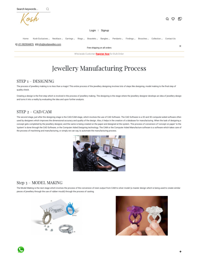 Jewellery Manufacturing Process | PDF | Casting | Jewellery
