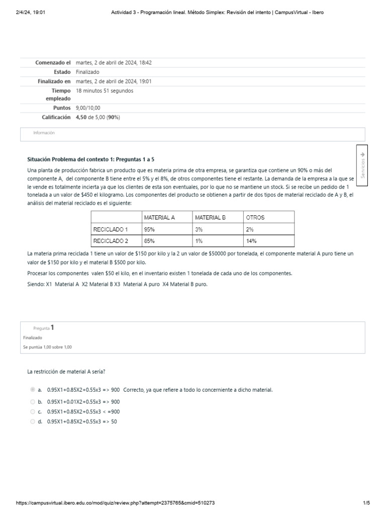 Actividad 3 - Programación Lineal. Método Simplex - Revisión Del ...