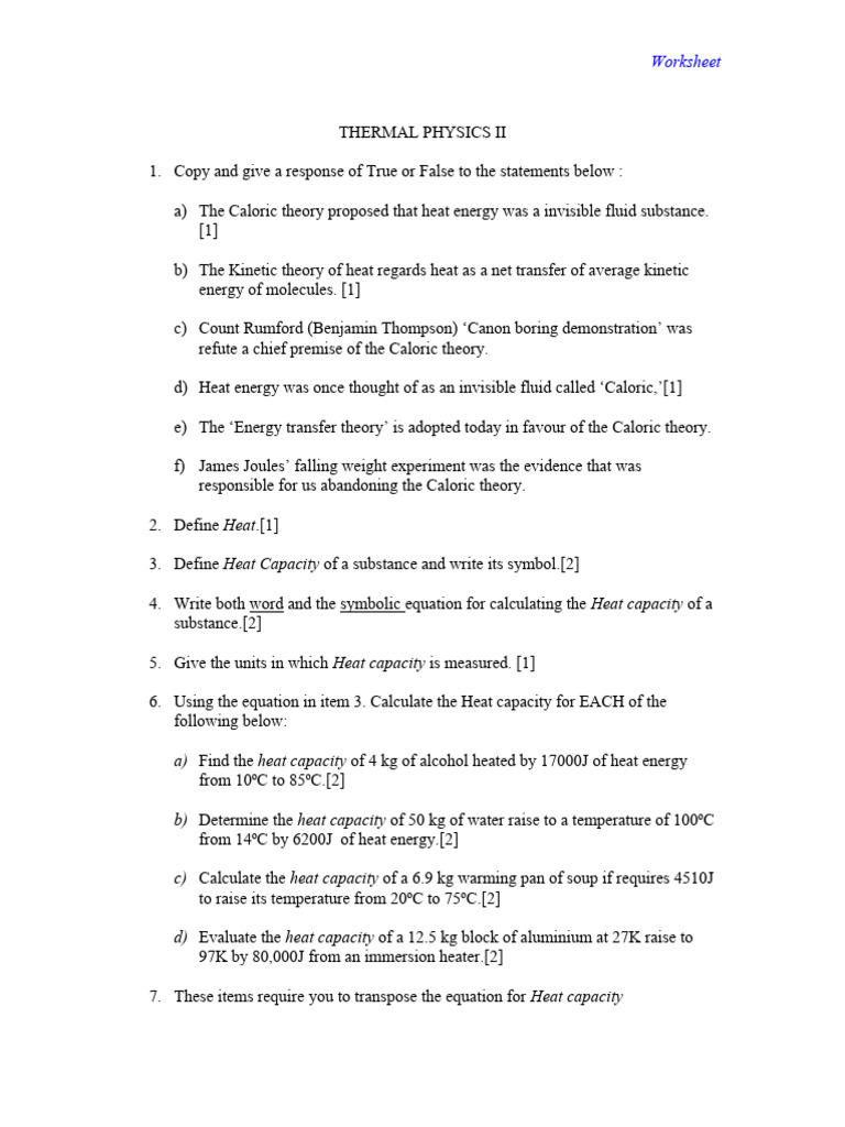 Thermal Physics II | PDF | Latent Heat | Heat