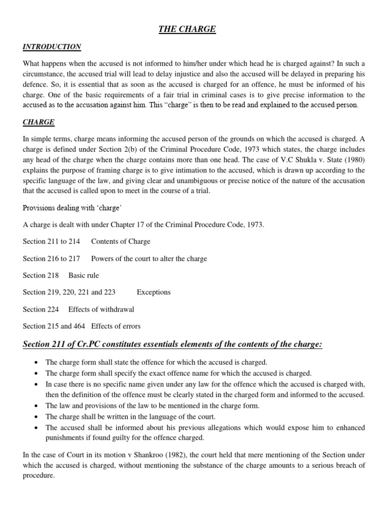 The Charge | PDF | Plea | Criminal Procedure In South Africa