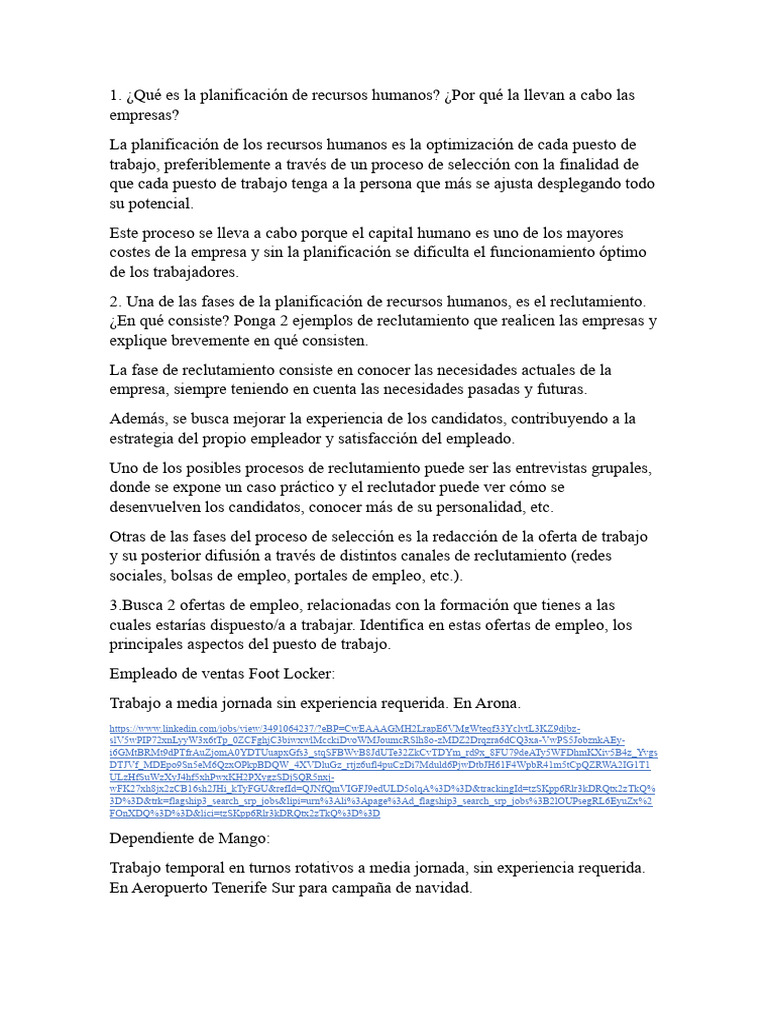 RCB Tema 3 | PDF | Gestión de recursos humanos | Reclutamiento