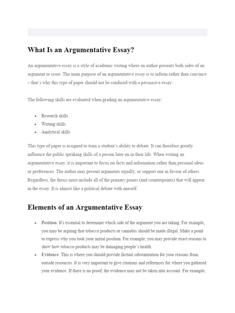 Understanding Argumentative Essays | PDF | Essays | Argument