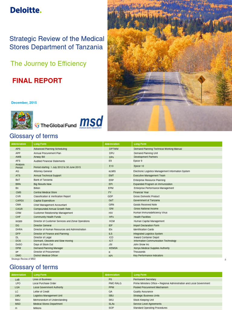 Deloitte - MSD Strategic Review (FINAL REPORT) 14!12!15 | PDF ...