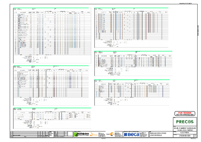2790300-BE-9204- INBOUND DOCK OFFICE LOAD SCHEDULE-REV 0 | PDF