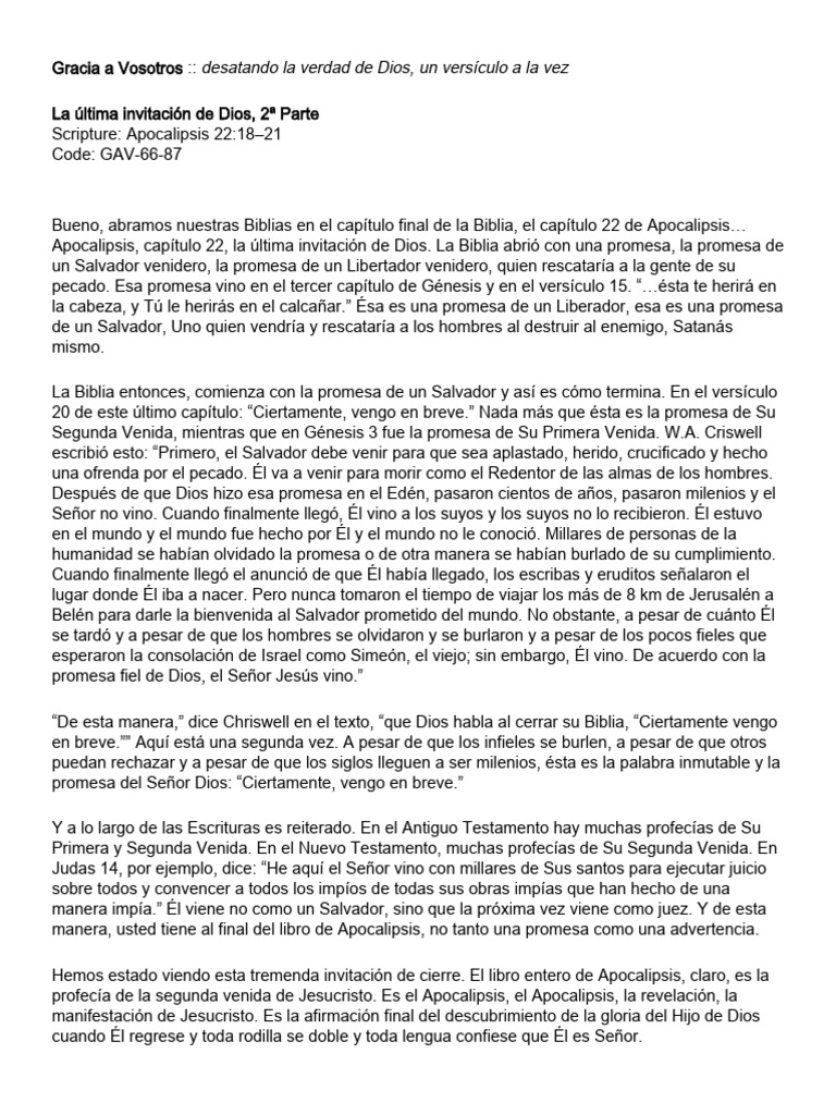 La Ltima Invitaci N De Dios 2 Parte Oct 2 2021 Descargar