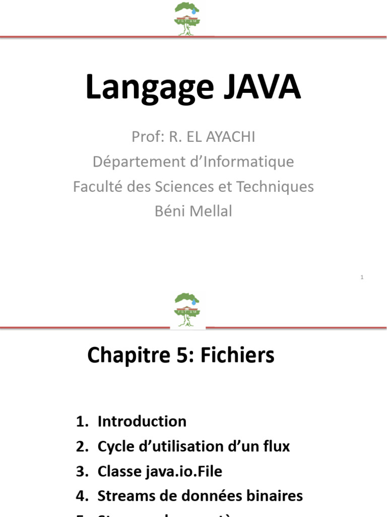 Chapitre5 Cours de Java | PDF | Java (Langage de programmation ...