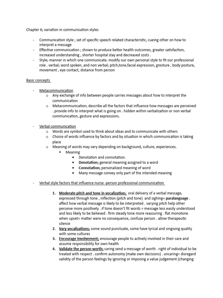 Chapter 6 Communication Style | PDF | Nonverbal Communication ...