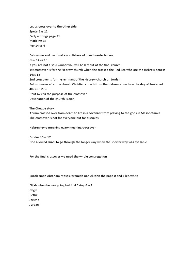 Biblical Crossovers Explained | PDF