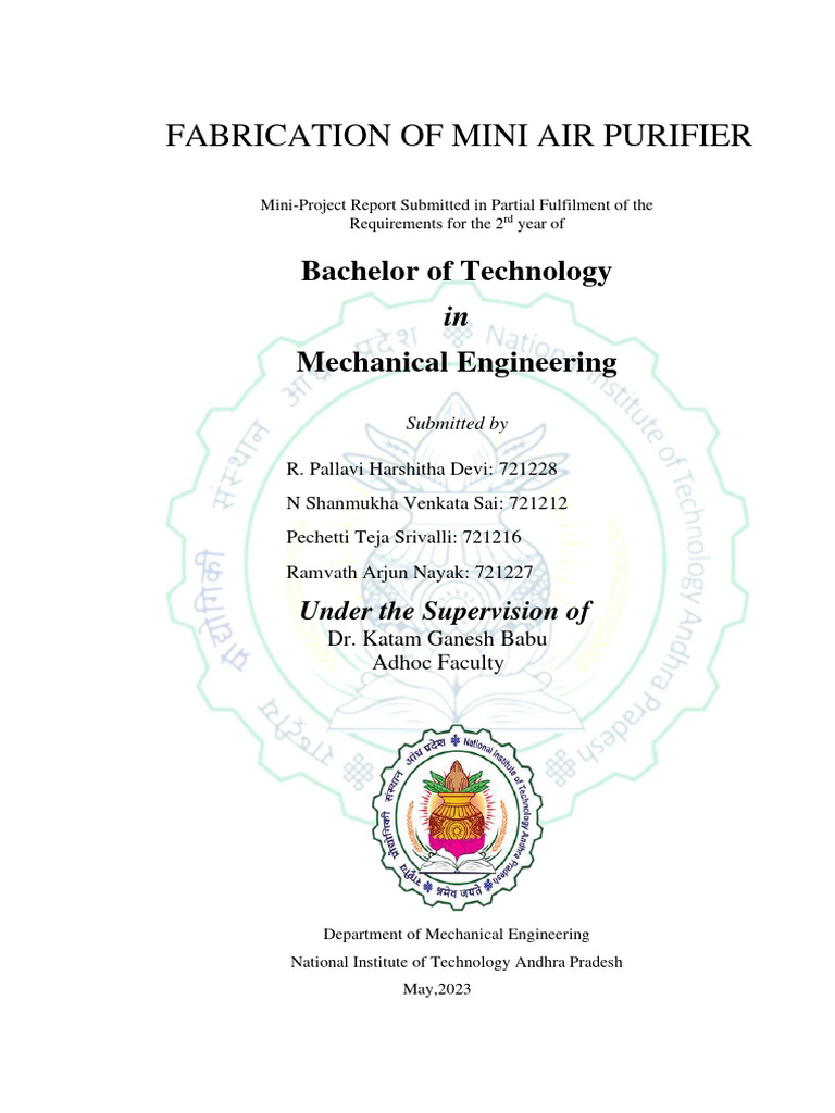 Mini Project-Fabrication of Mini Air Purifier 2.5.23 (1) .... | PDF ...