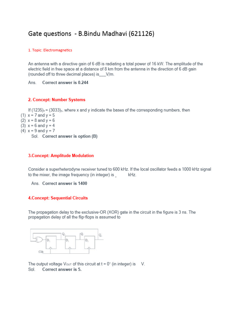 Gate Questions and Solutions 2 | PDF | Modulation | Information And ...
