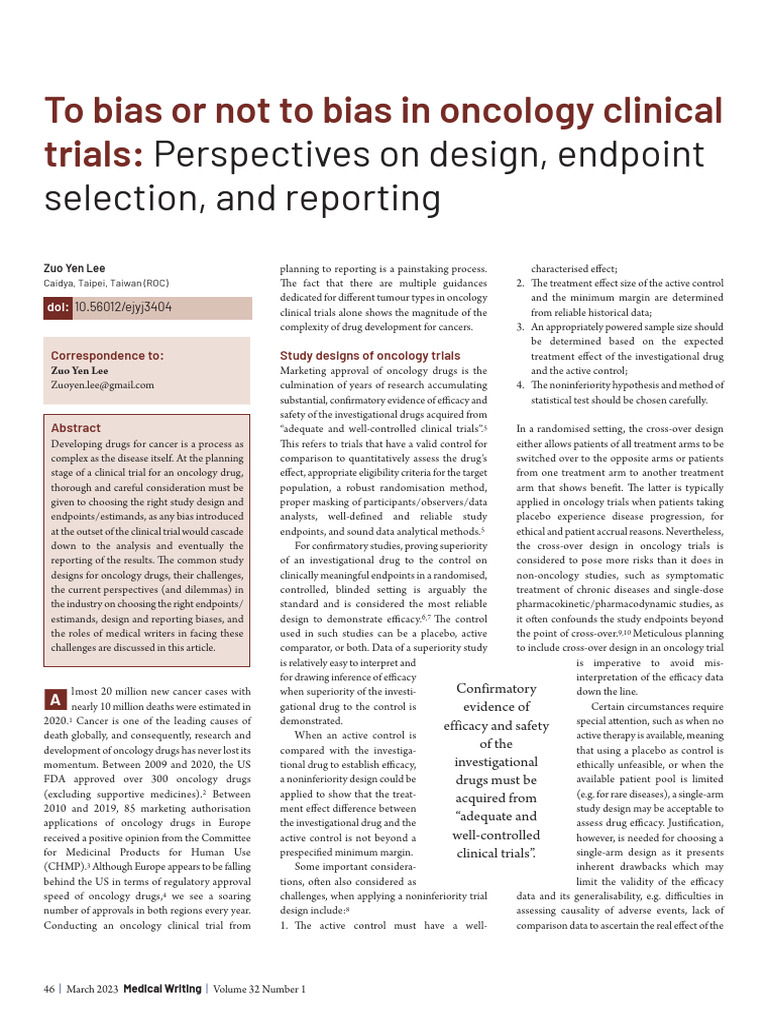 Oncology Clinical Trials | PDF | Clinical Trial | Phases Of Clinical ...