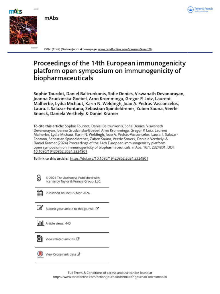 Proceedings of The 14th European Immunogenicity Platform Open Symposium ...