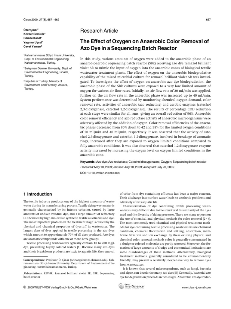 P-The Effect of Oxygen On Anaerobic Color Removal of Azo Dye in A ...