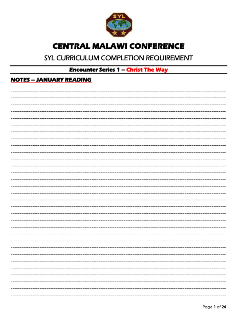 SYL Encounter Series 1 - Christ The Way Notes | PDF