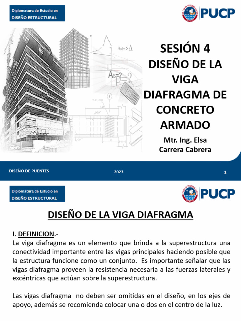 SESIÓN 4 - Viga Diafragma | Descargar gratis PDF | Viga (Estructura) | Hormigón