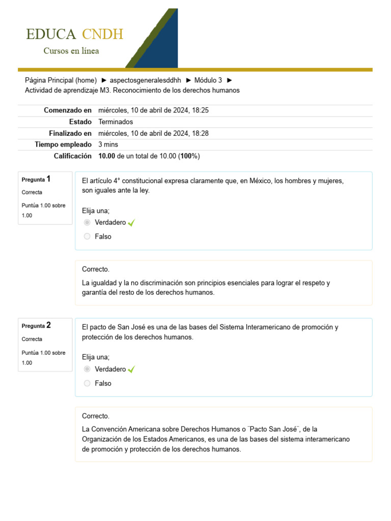Actividad de aprendizaje M3. Reconocimiento de los derechos humanos | PDF | Derechos humanos ...