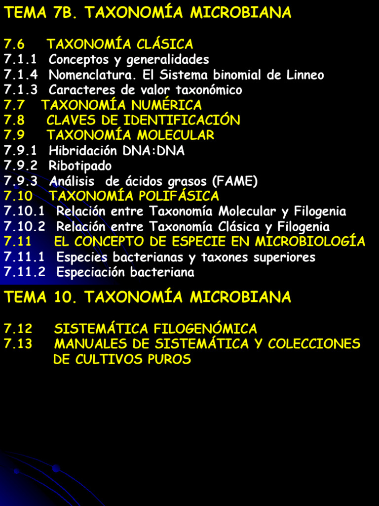 Tema 7B. Taxonomía Microbiana | PDF | Adn | Hibridación de ácido nucleico