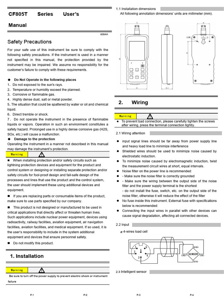 CF805T Series User's Manual | PDF | Electrical Wiring | Fuse (Electrical)
