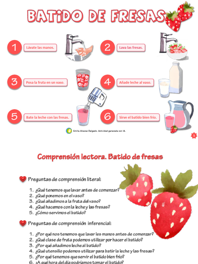 Receta de Batido de Fresas Fácil | PDF