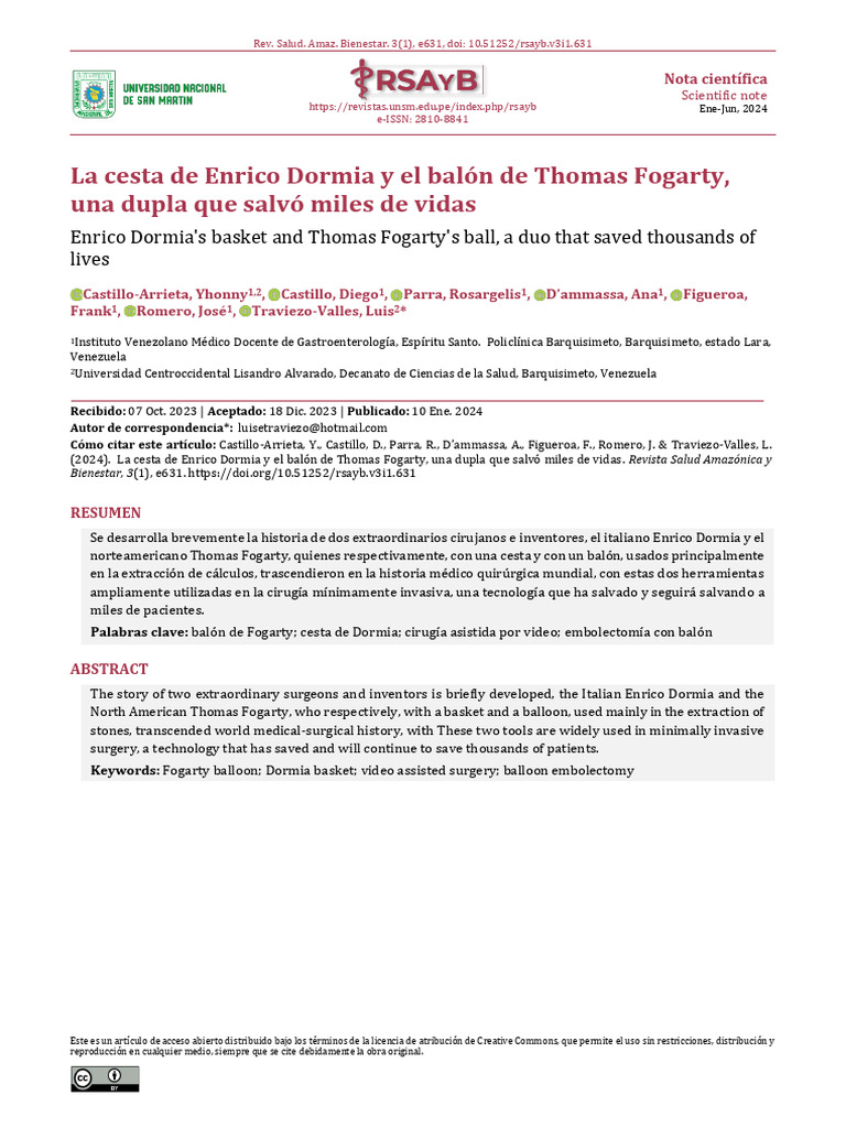 Cesta Dormia y balón Fogarty: Innovación quirúrgica | PDF | Urología ...