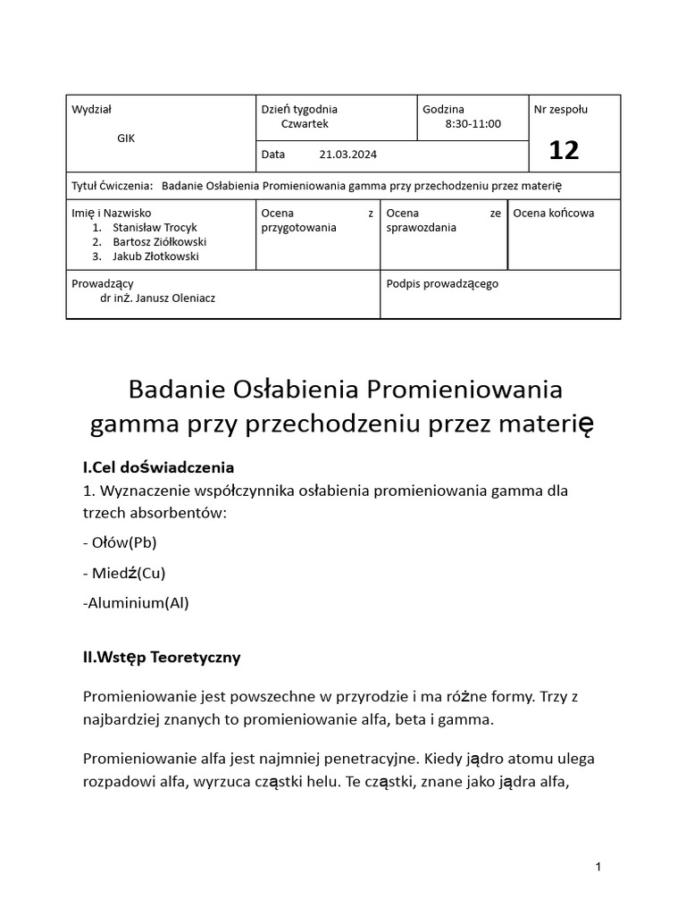 Sprawozdanie 3 1 | PDF