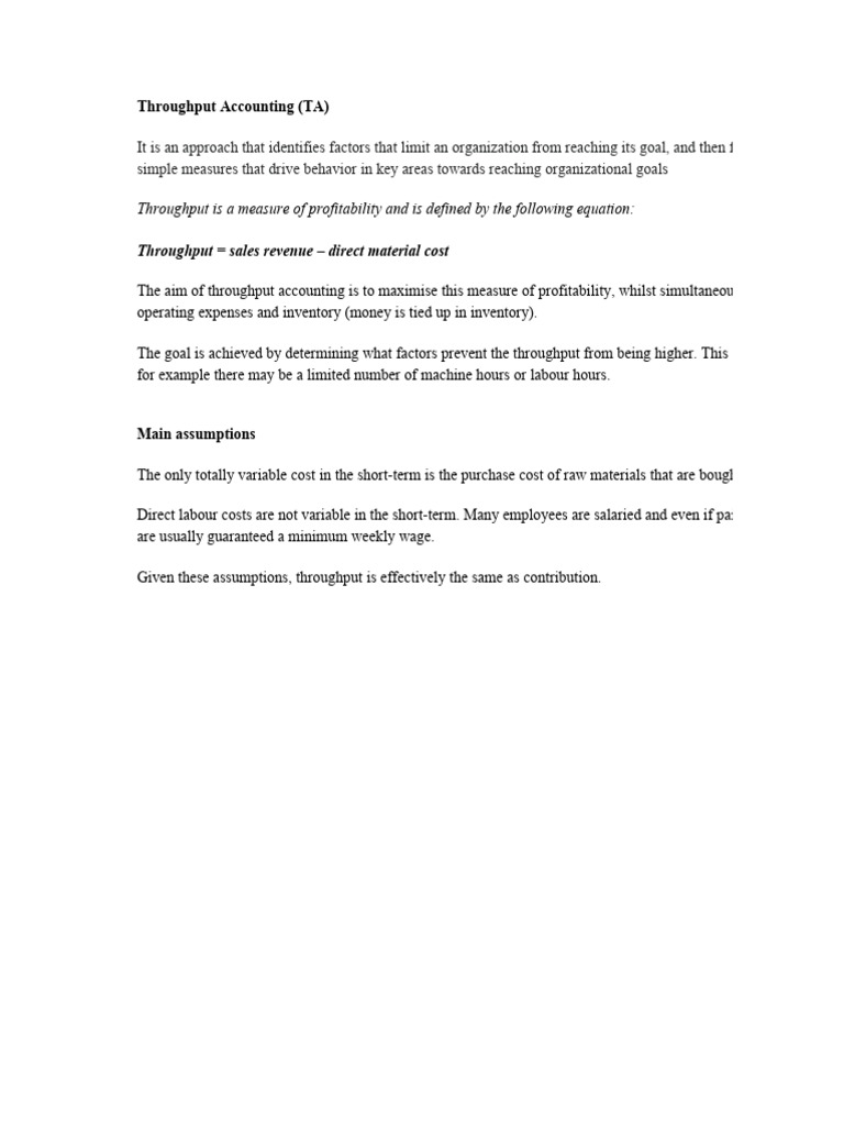 2.3 PM_Throughput and TOC_250622 | PDF | Production And Manufacturing ...