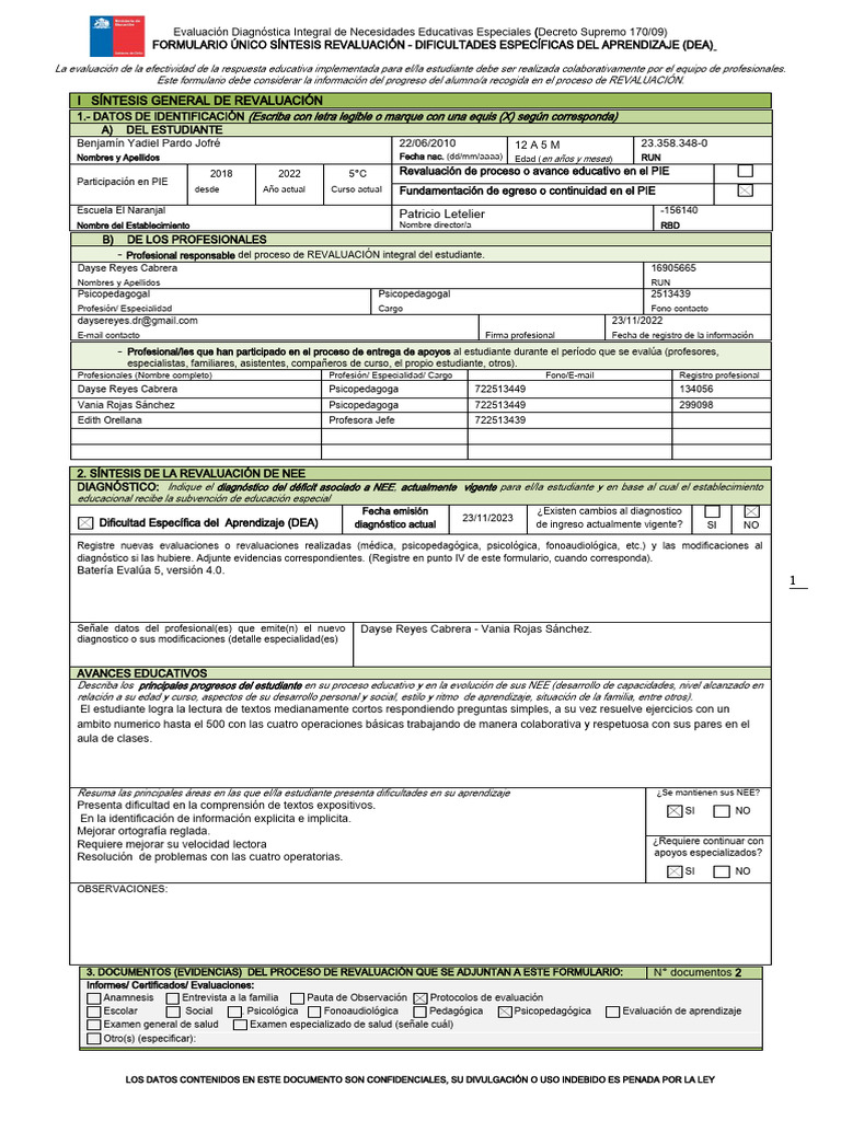 Benjamin Pardo Reev | PDF | Aprendizaje | Evaluación