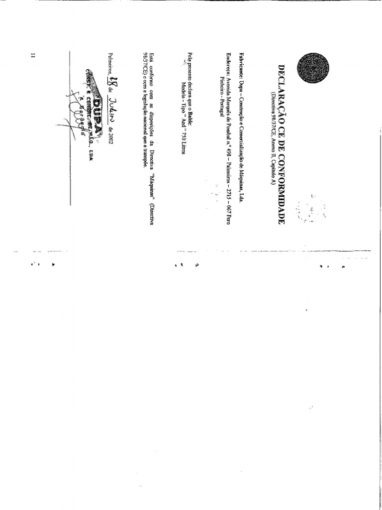 Decl Conformidade 750L | PDF