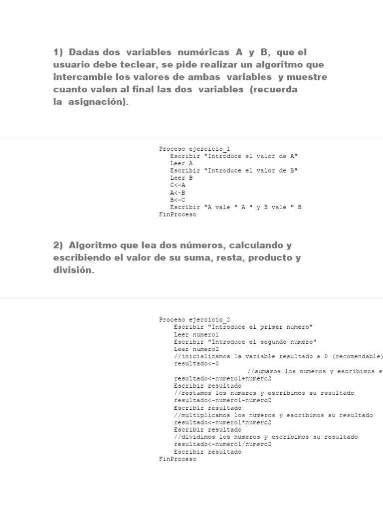 Ejercicios Resueltos Pseint Descargar Gratis Pdf Algoritmos Lógica Matemática