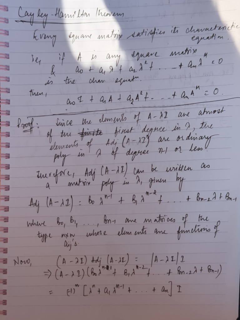 Cayley Hamilton Theorem | PDF