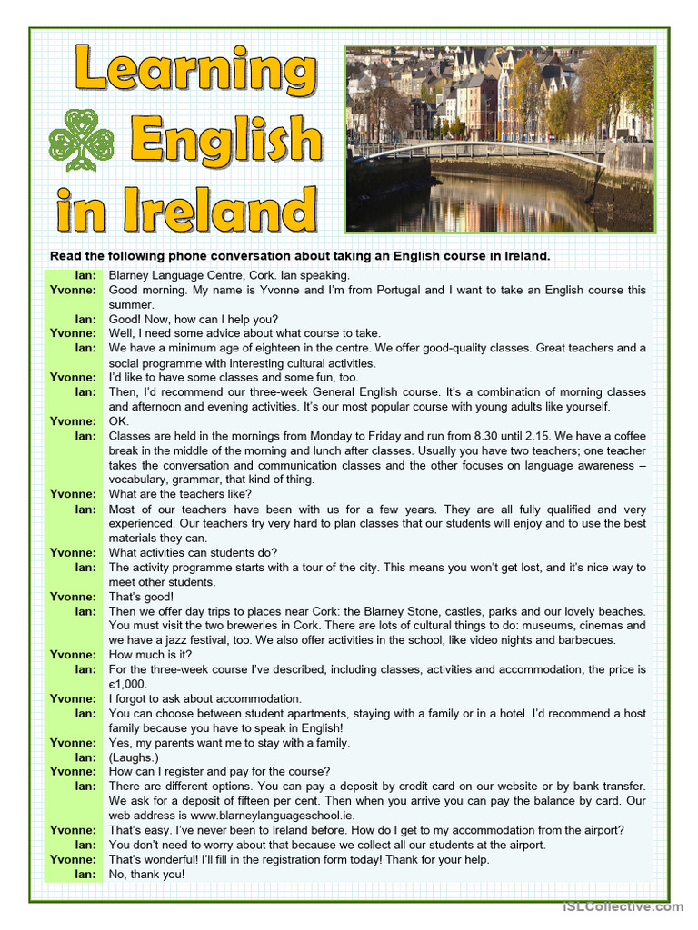 Learning English in Ireland | PDF | English Language | Human Communication