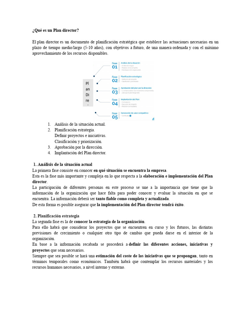 Plan Director: Estrategia Empresarial | PDF | Planificación | Gestión ...