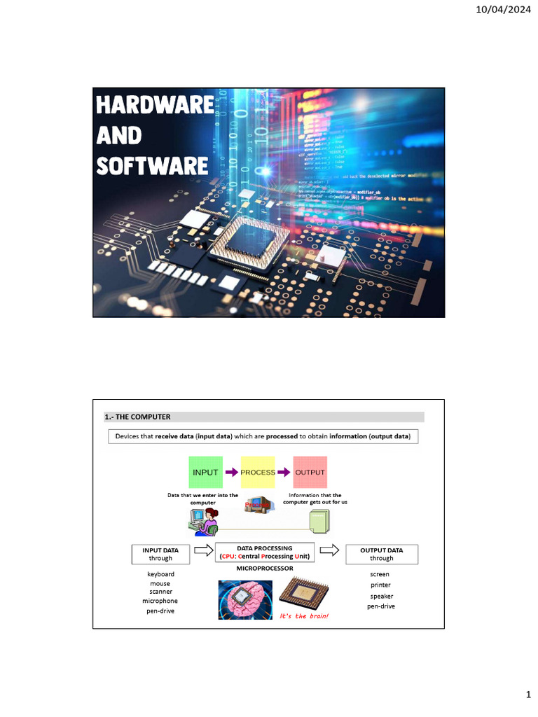 Hardware y Soltware - 10 - Abril - 24 | PDF | Computers