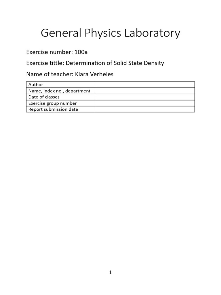 Physics Lab: Density Measurement | PDF | Density | Volume