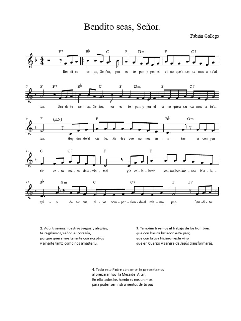 Bendito Seas, Señor. Fabián Gallego | PDF