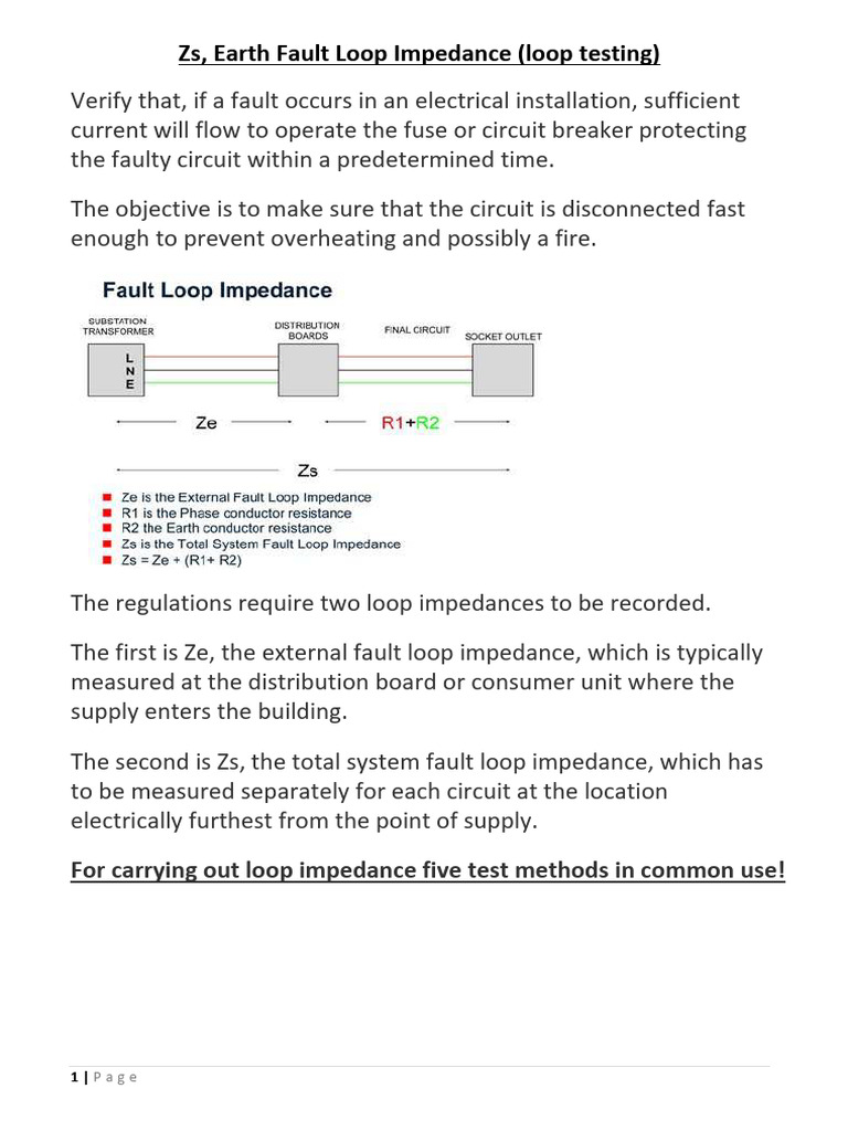Fault Loop Impedance | Download Free PDF | Electromagnetism | Electric ...