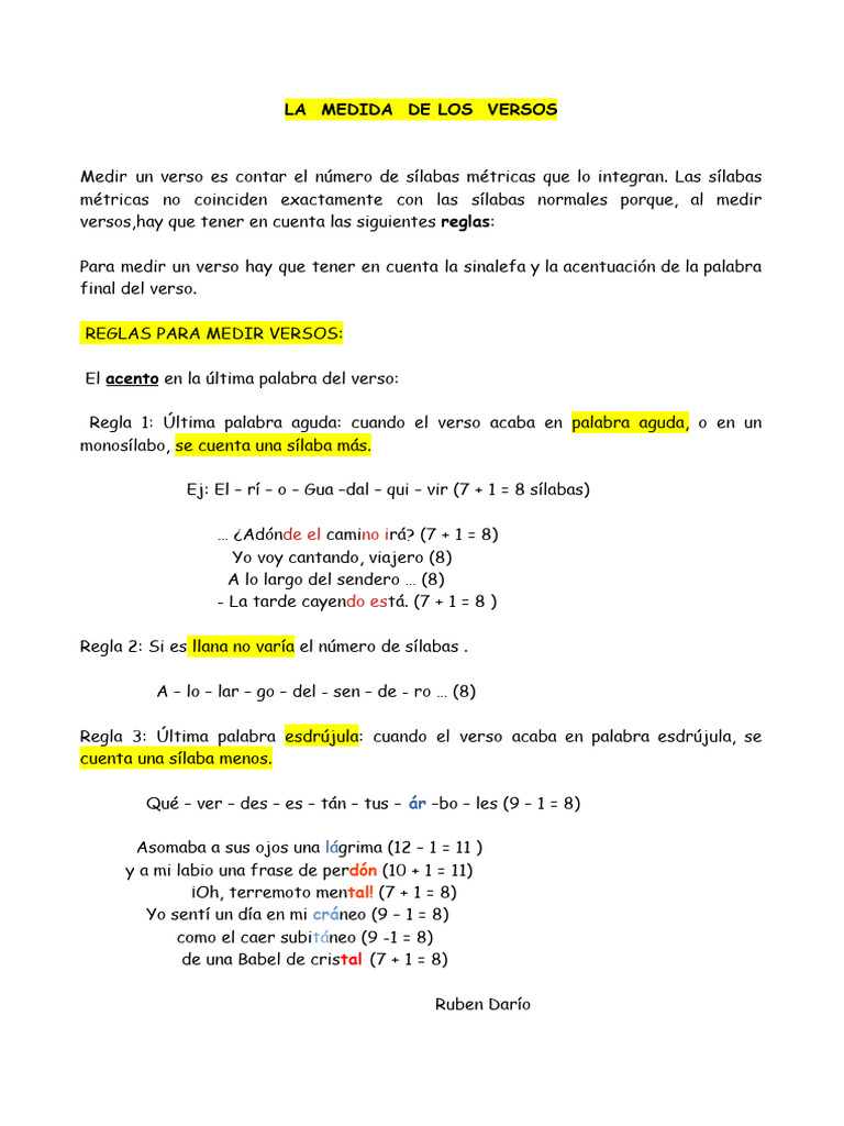 Medida y reglas de los versos | PDF | Voz humana | Poética