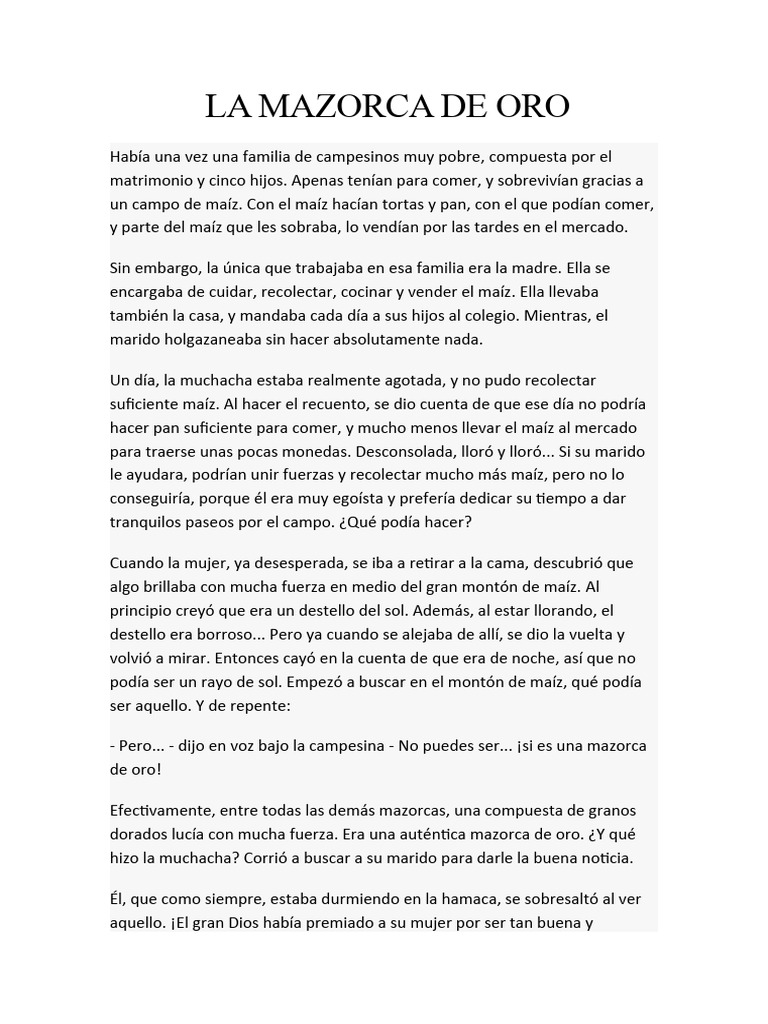 La Mazorca de Oro | PDF | Poesía