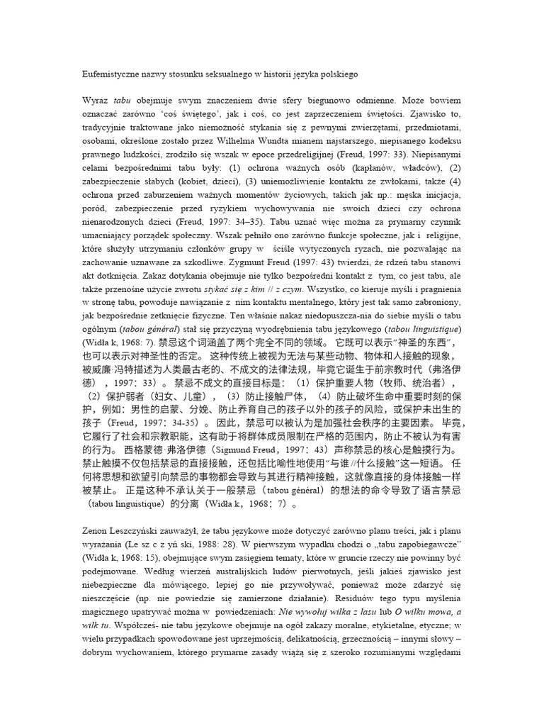 Eufemistyczne Nazwy Stosunku | PDF