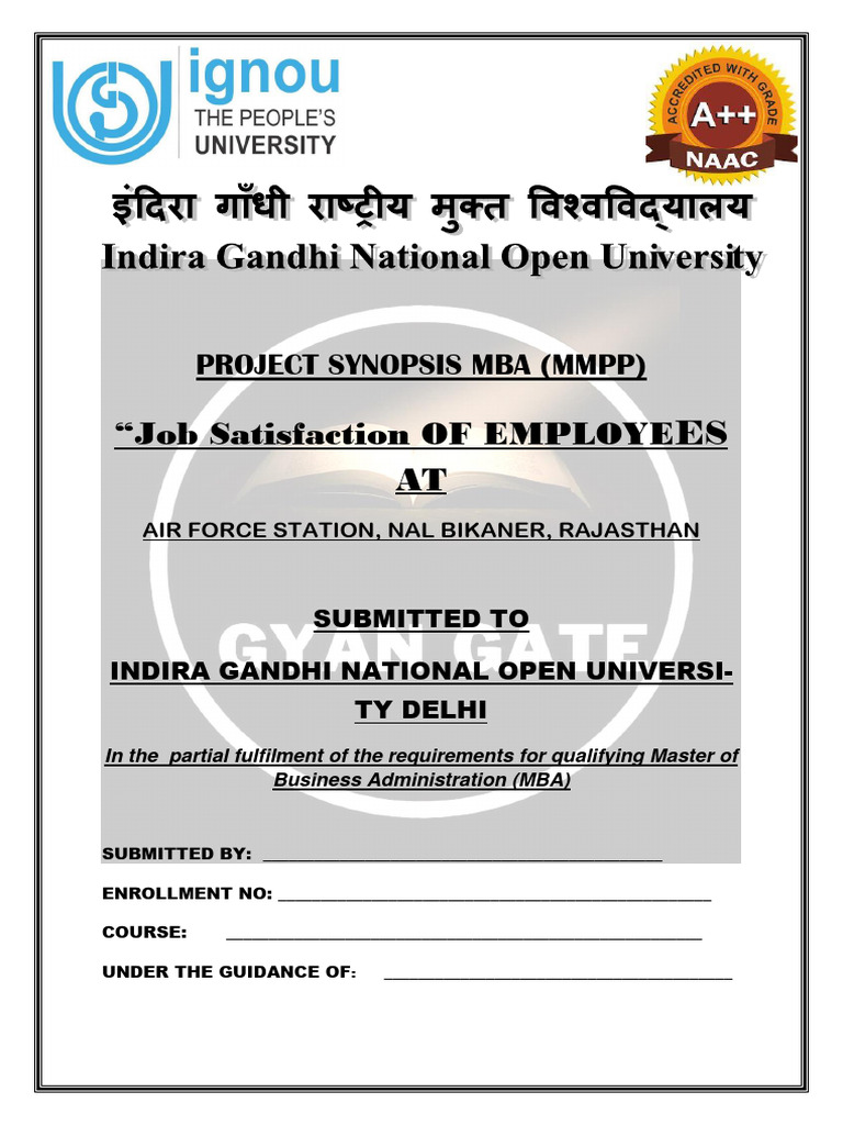 Project Synopsis Mba (Gyan Gate) | PDF | Questionnaire | Survey Methodology